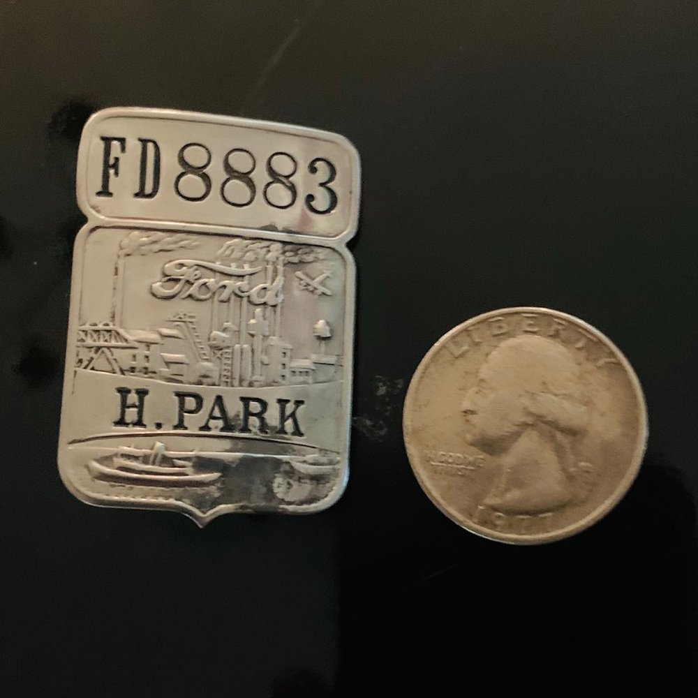 Antique Original Ford Model T Plant Employee Badge - Gem
